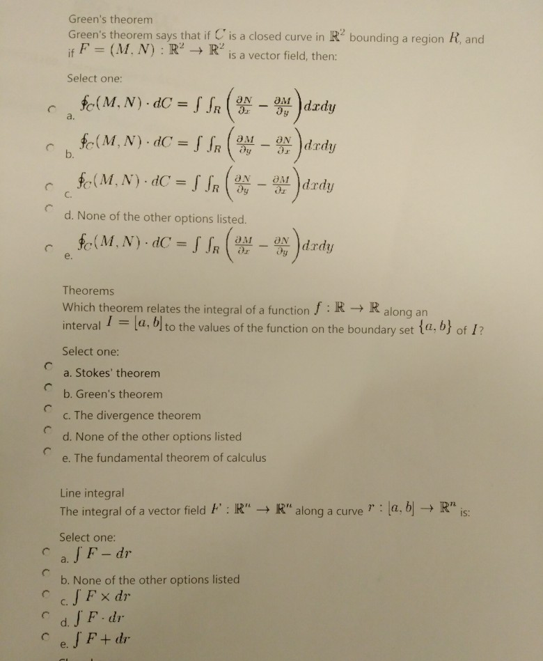 Solved Green's theorem Green's theorem says that if C' is a | Chegg.com