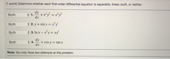 Solved 1 Point Determine Whether Each First Order