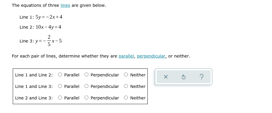 Solved The equations of three lines are given below. Line 1: | Chegg.com