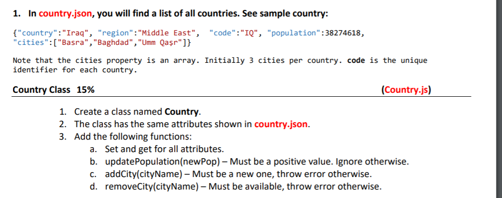 Solved NEED WITH JAVASCRIPT ONLY, HERE IS THE JSON FILE: you | Chegg.com
