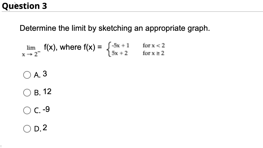 Solved Question 3 Determine the limit by sketching an | Chegg.com