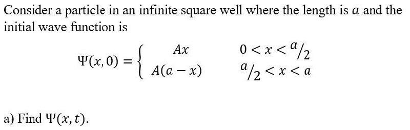 Solved Consider a particle in an infinite square well where | Chegg.com