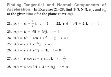 Solved Finding Tangential and Normal Components of | Chegg.com