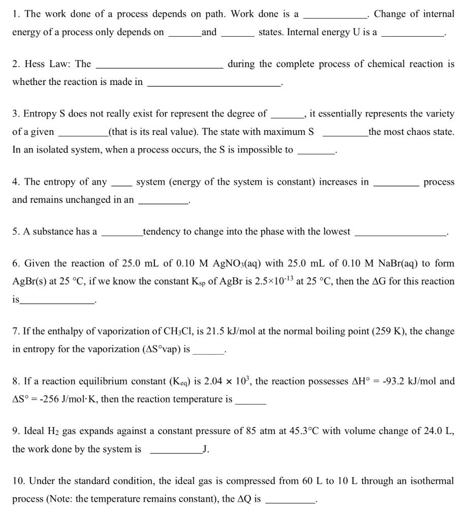 Solved 1. The work done of a process depends on path. Work | Chegg.com