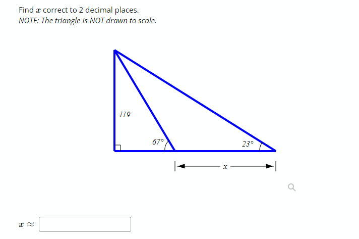 Solved Find x correct to 2 decimal places. NOTE: The | Chegg.com