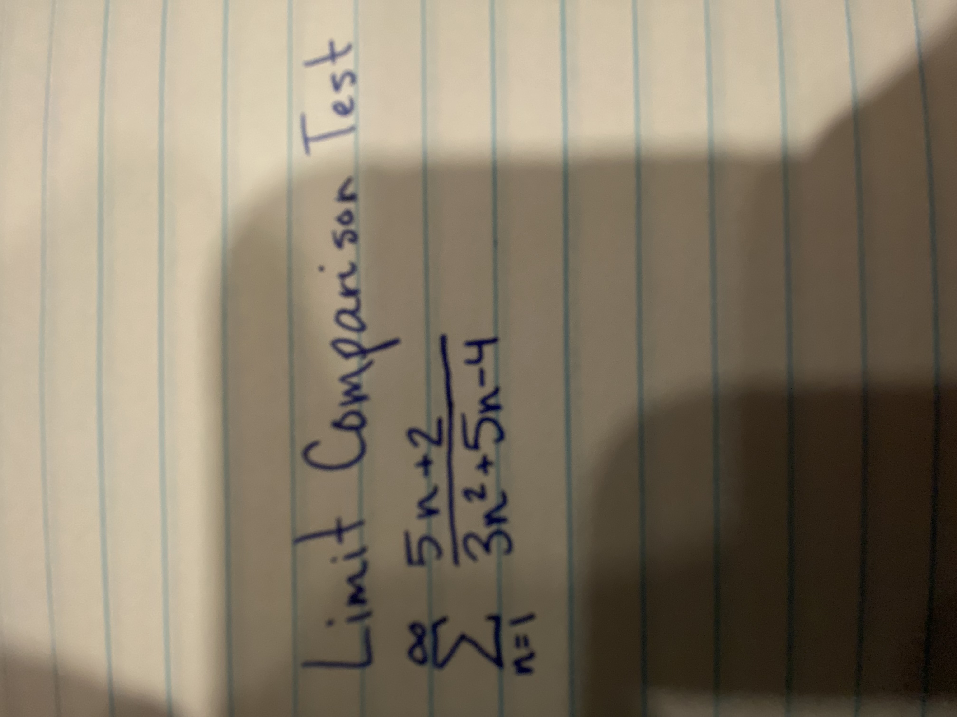 Solved Use Limit Comparison Test To Determine If The Series
