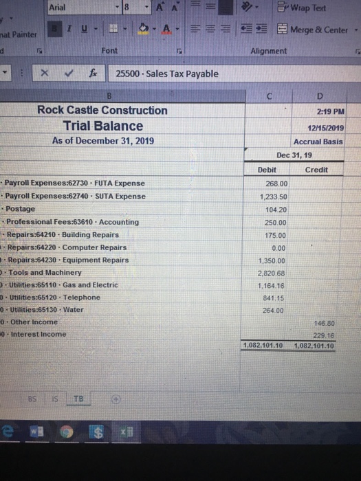 L67 A B C D E Rock Castle Construction Balance Sheet | Chegg.com