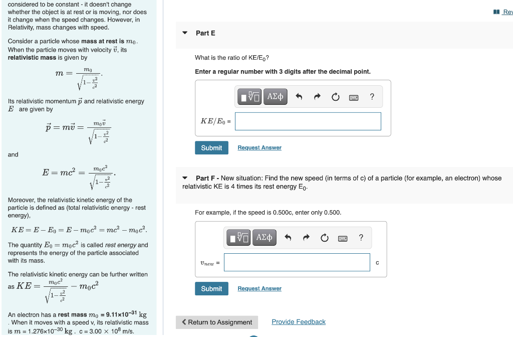 Solved E are given by p=mv=1−c2v2m0v Part B and What is the | Chegg.com