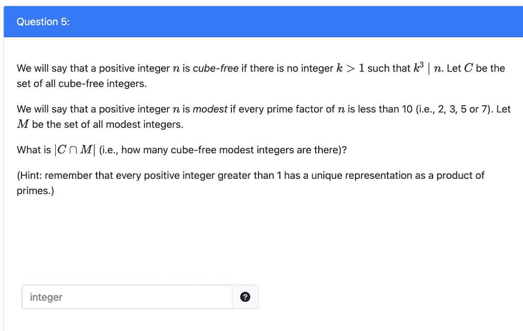 Solved We will say that a positive integer n is cube-free if | Chegg.com