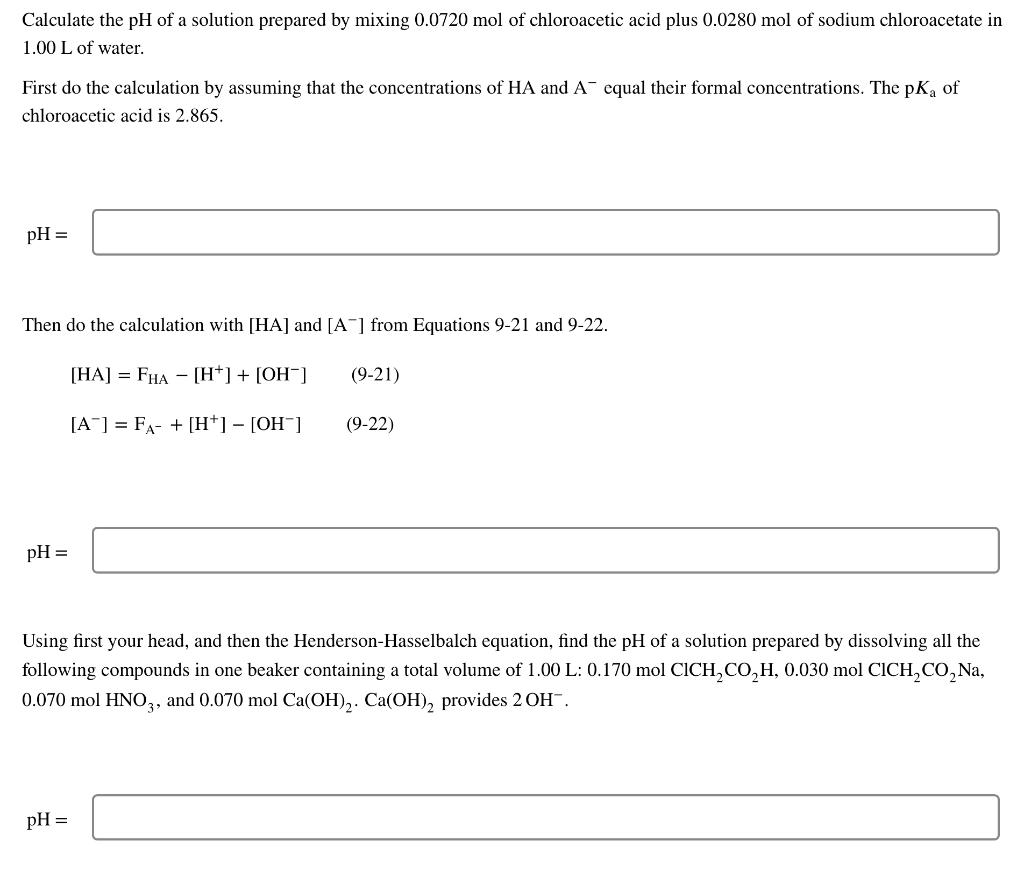 Solved Calculate the pH of a solution prepared by mixing | Chegg.com