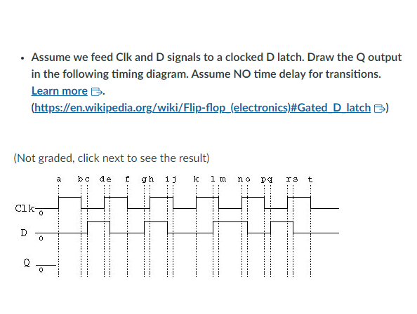 - Assume we feed Clk and D signals to a clocked D | Chegg.com