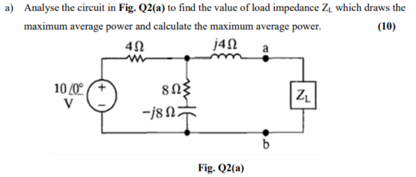 Solved a) Analyse the circuit in Fig. Q2(a) to find the | Chegg.com