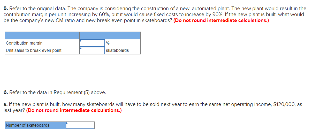 Solved Problem 8-5 Various CVP Questions: Break-Even Point; | Chegg.com