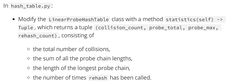 In hash_table.py: . Modify the LinearProbeHashTable | Chegg.com