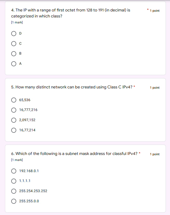 Solved 4. The IP with a range of first octet from 128 to 191 | Chegg.com