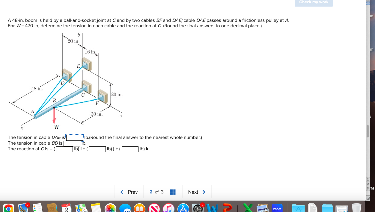 Solved A 48-in. boom is held by a ball-and-socket joint at C | Chegg.com