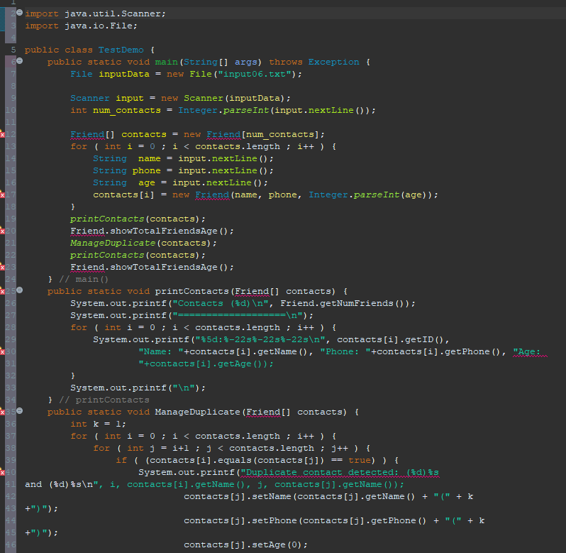 Write a Java project, TestDemo, including three java | Chegg.com