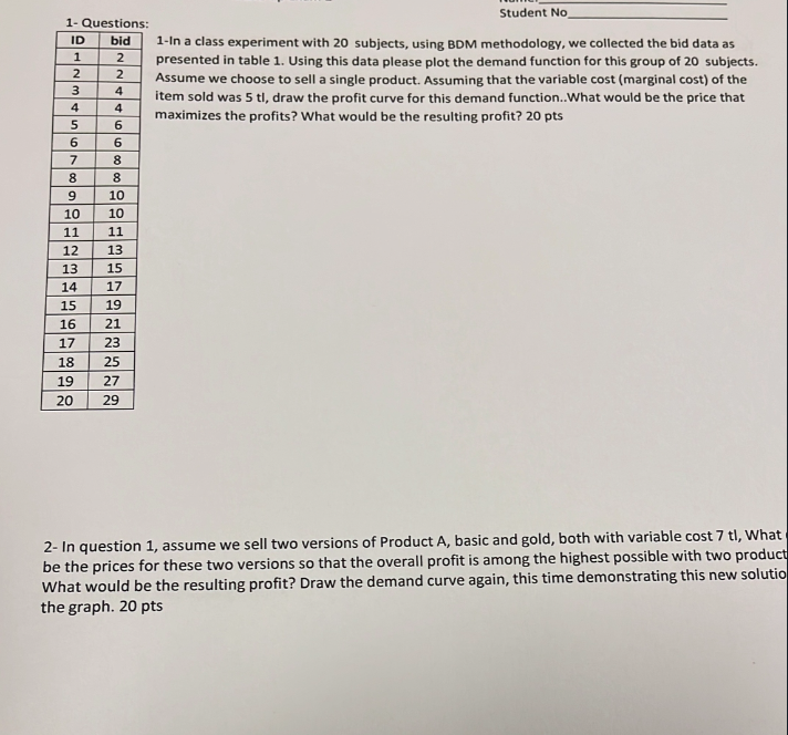 Solved 1- Questions: 1-In a class experiment with 20 | Chegg.com