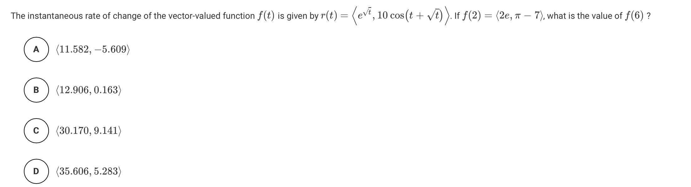 Solved The instantaneous rate of change of the vector-valued | Chegg.com
