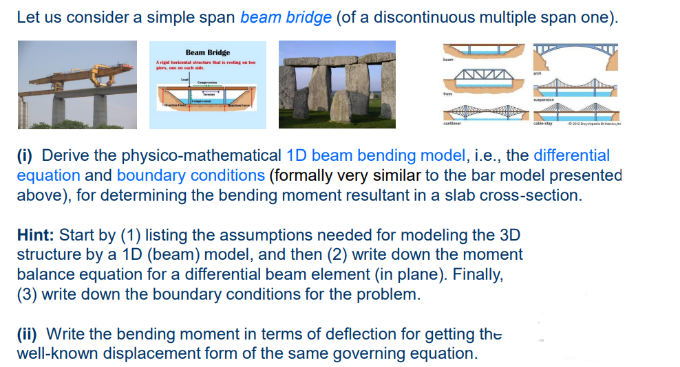 Let us consider a simple span beam bridge (of a | Chegg.com