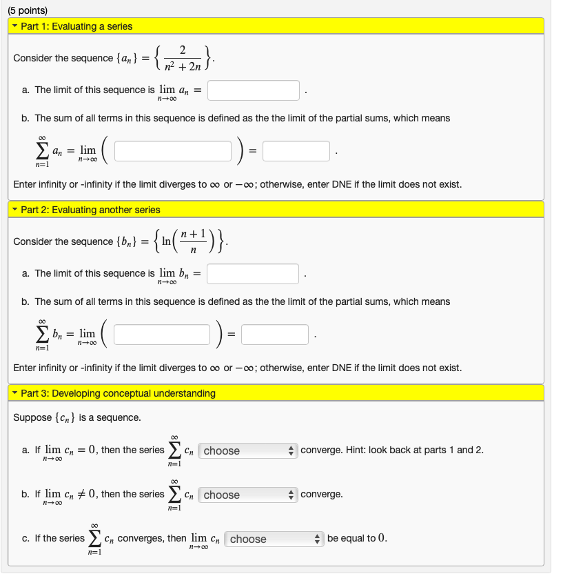 Solved Consider the sequence {an}={n2+2n2}. a. The limit of | Chegg.com