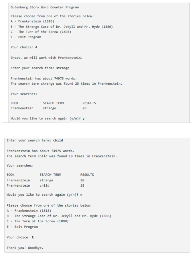 Solved Project Gutenburg Word Count Program Learning | Chegg.com
