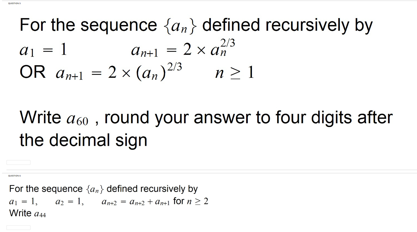Solved For the sequence {an} defined recursively by | Chegg.com