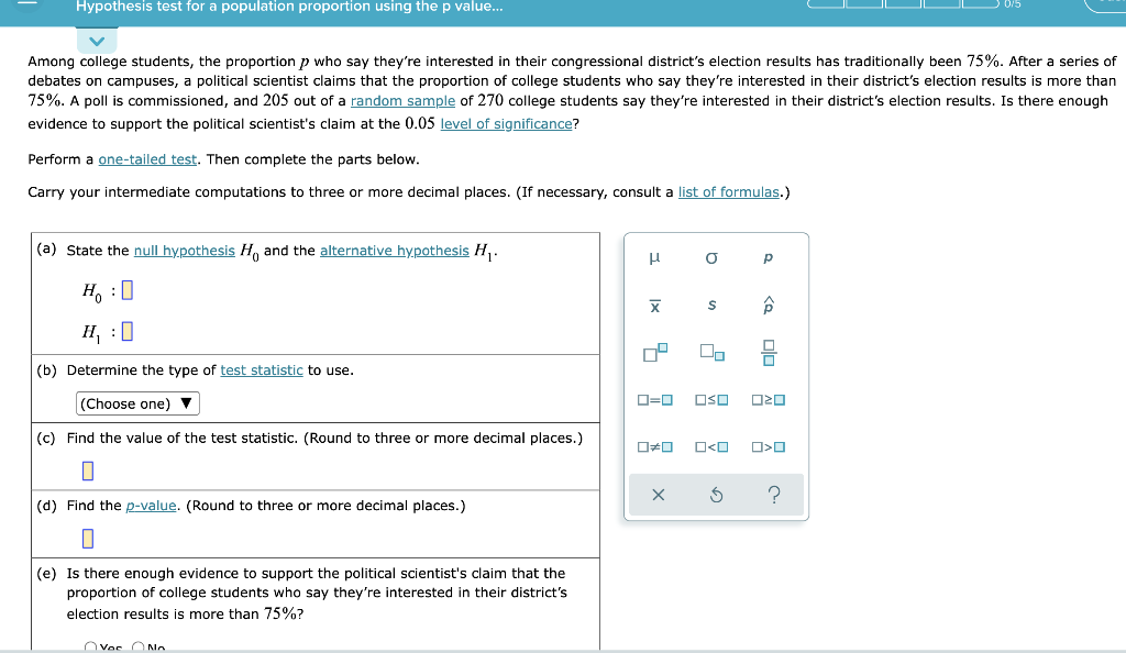 Solved Hypothesis Test For A Population Proportion Using The Chegg
