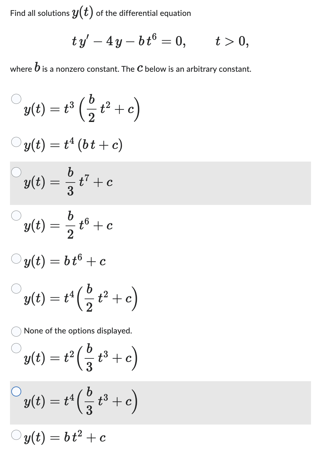 Solved Find all solutions y(t) ﻿of the differential | Chegg.com