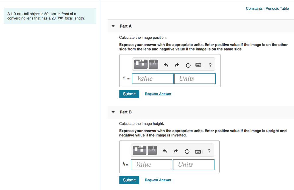Solved Constants Periodic Table A 1.0-cm-tall object is 50 | Chegg.com