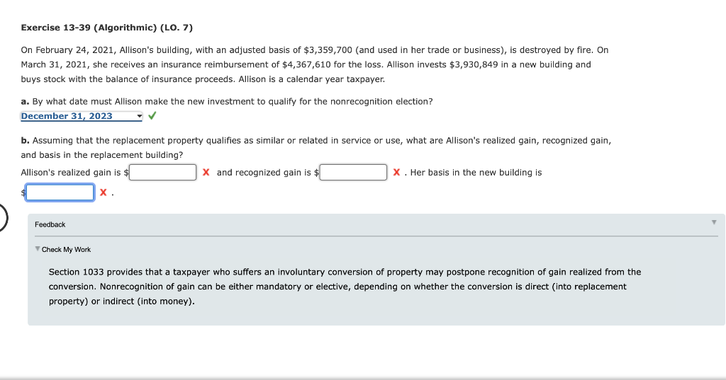 Solved Exercise 13-39 (Algorithmic) (LO. 7) On February 24, | Chegg.com