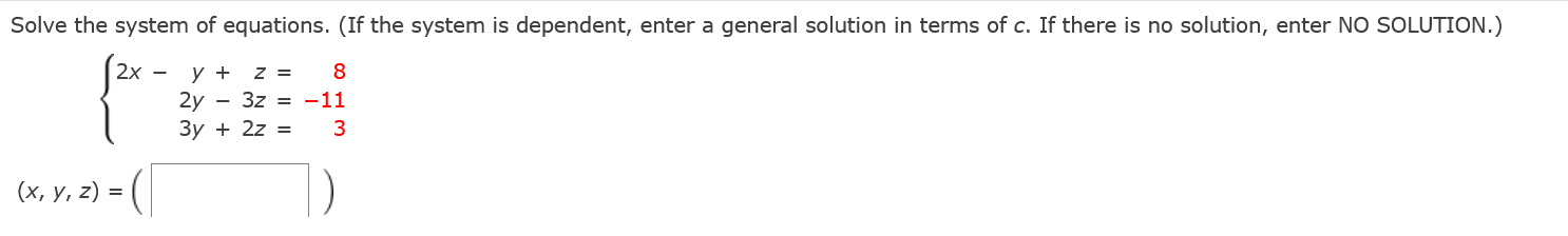 Solved Solve the system of equations. (If the system is | Chegg.com