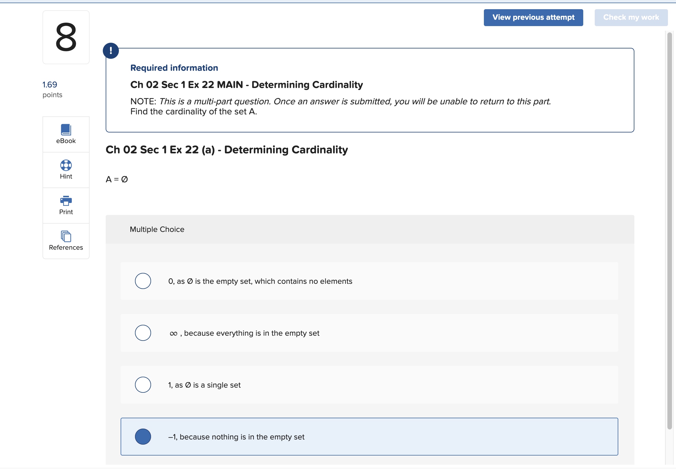Solved !Required informationCh 02 ﻿Sec 1 ﻿Ex 22 ﻿MAIN - | Chegg.com
