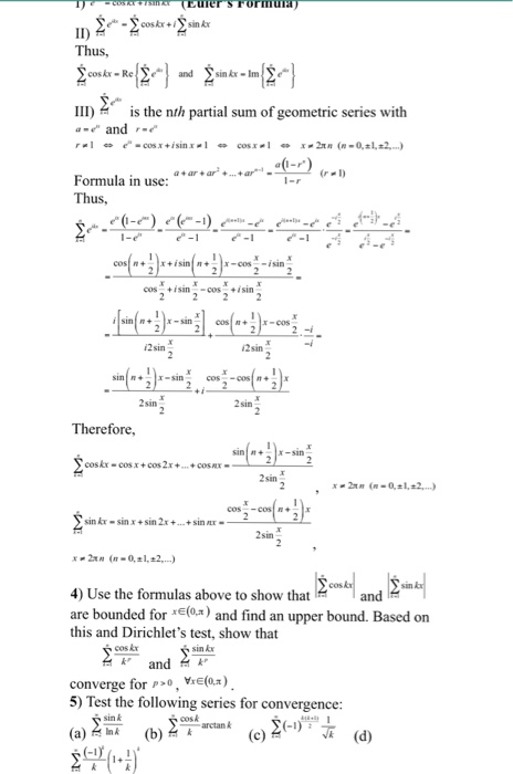 Solved III)? is the nth partial sum of geometric series with | Chegg.com