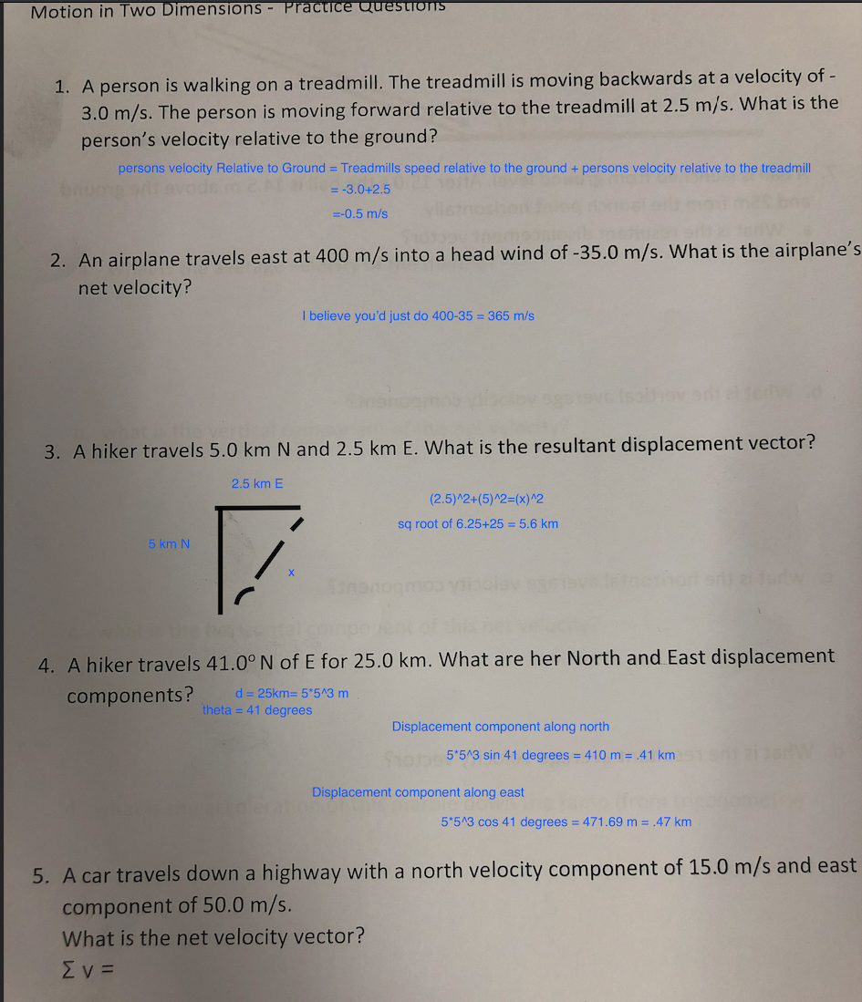 Solved Motion in Two Dimensions - Practice Questions 1. A | Chegg.com