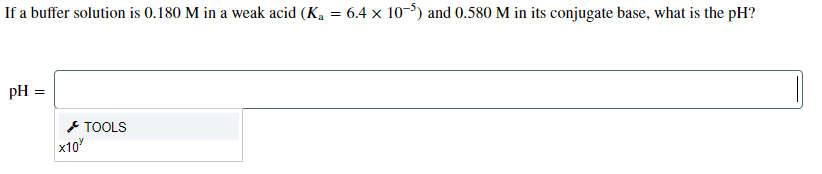 Solved If a buffer solution is 0.180 M in a weak acid (K. = | Chegg.com