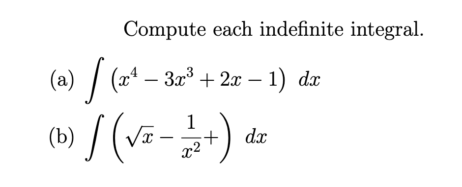 Solved Compute each indefinite integral. | Chegg.com
