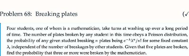 Solved Problem 68: Breaking plates Four students, one of | Chegg.com