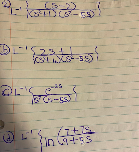 Solved btw it's 5s not ss. a. & b (s^2-5s) c. (s-5s) d. 9+5s | Chegg.com