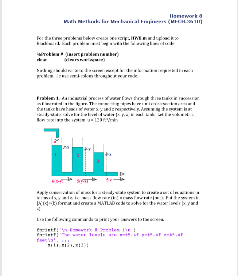Solved Homework 8 Math Methods for Mechanical Engineers | Chegg.com