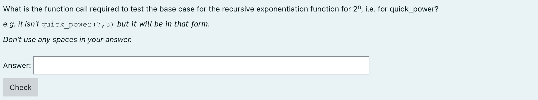 Solved ef quick_power( x,n) : Computes x∧n where n is an | Chegg.com
