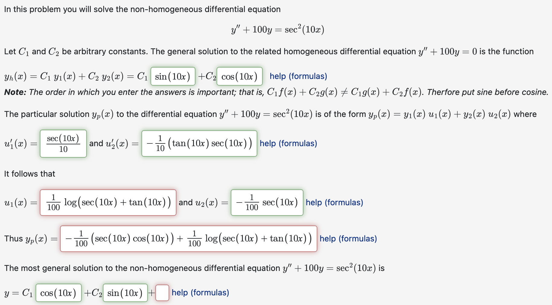 Solved In ﻿this problem you will solve the non-homogeneous | Chegg.com