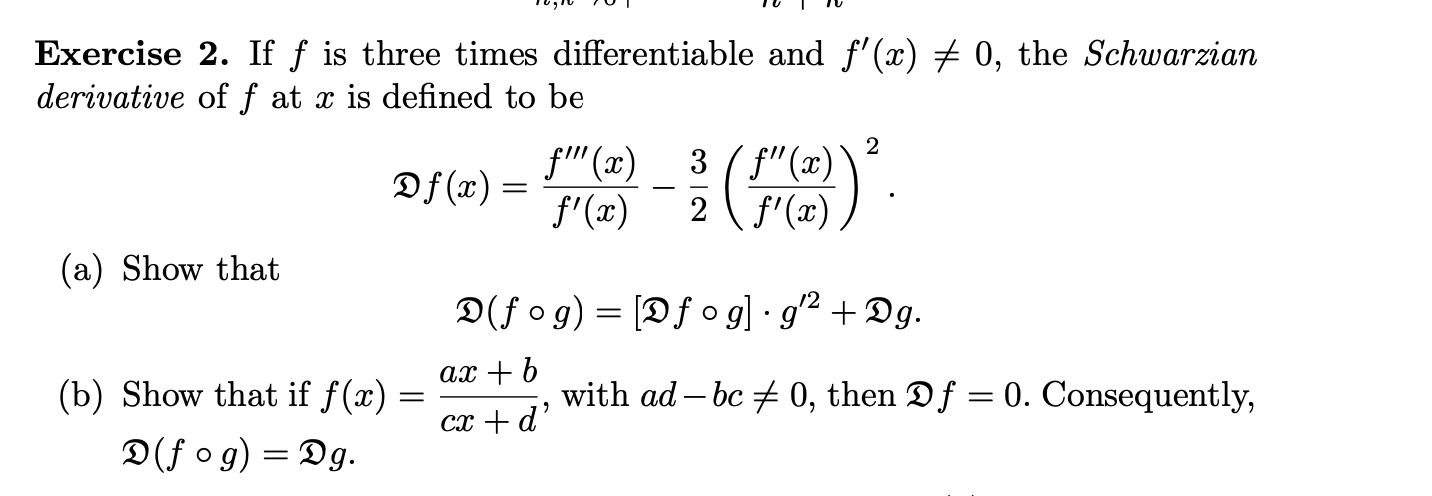 Solved Exercise 2. If f is three times differentiable and | Chegg.com