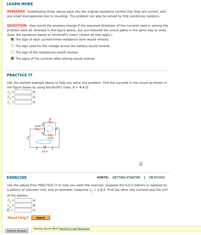 Solved LEARN MORE REMARKS Substituting these values back | Chegg.com