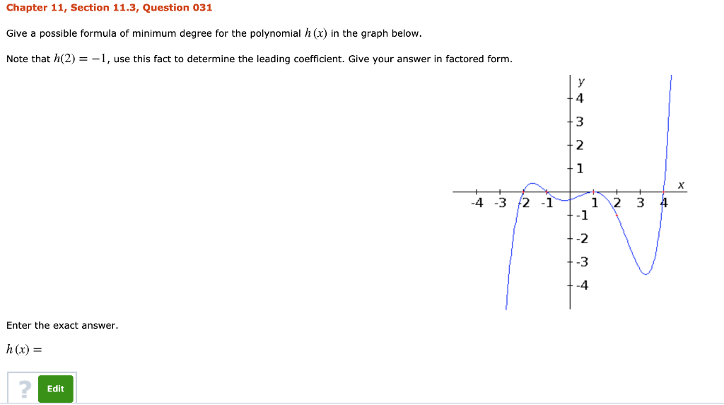 Solved Chapter 11, Section 11.3, Question 031 Give a | Chegg.com