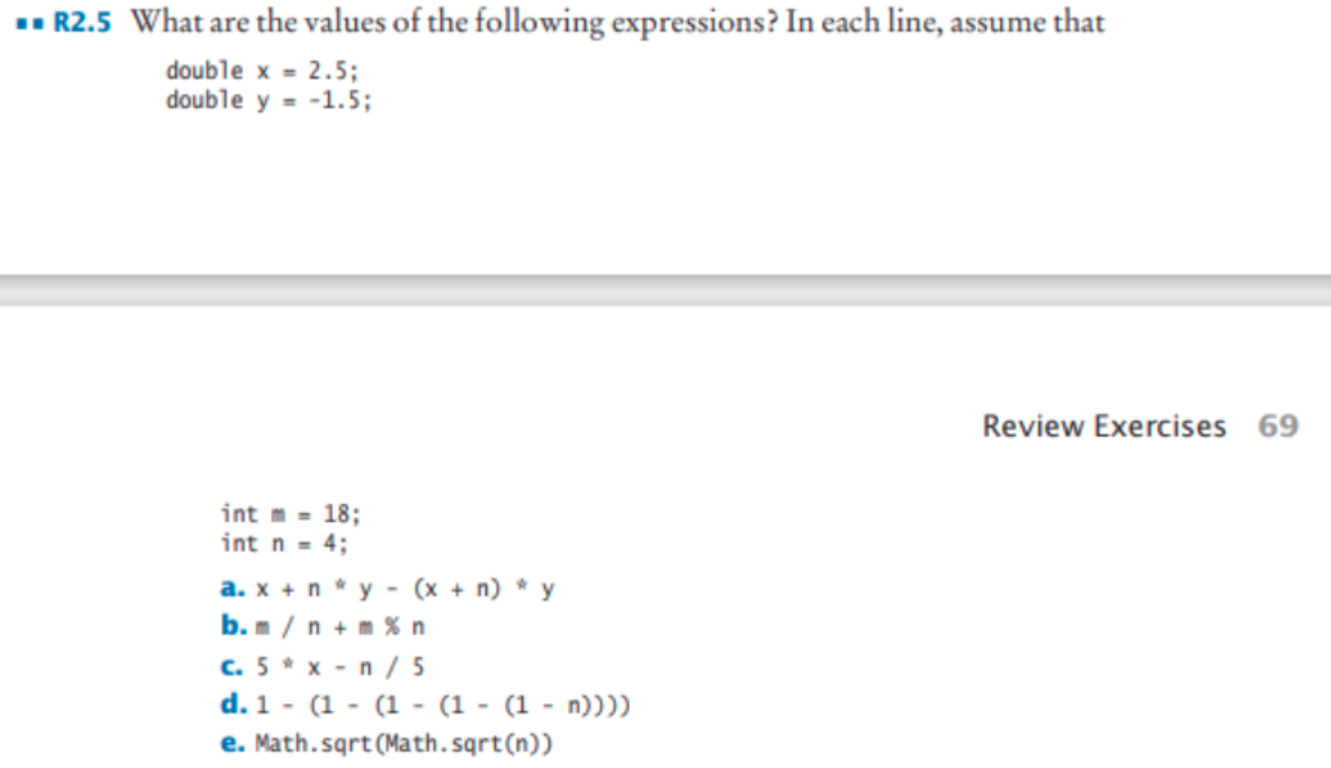 Solved - R2.5 What are the values of the following | Chegg.com