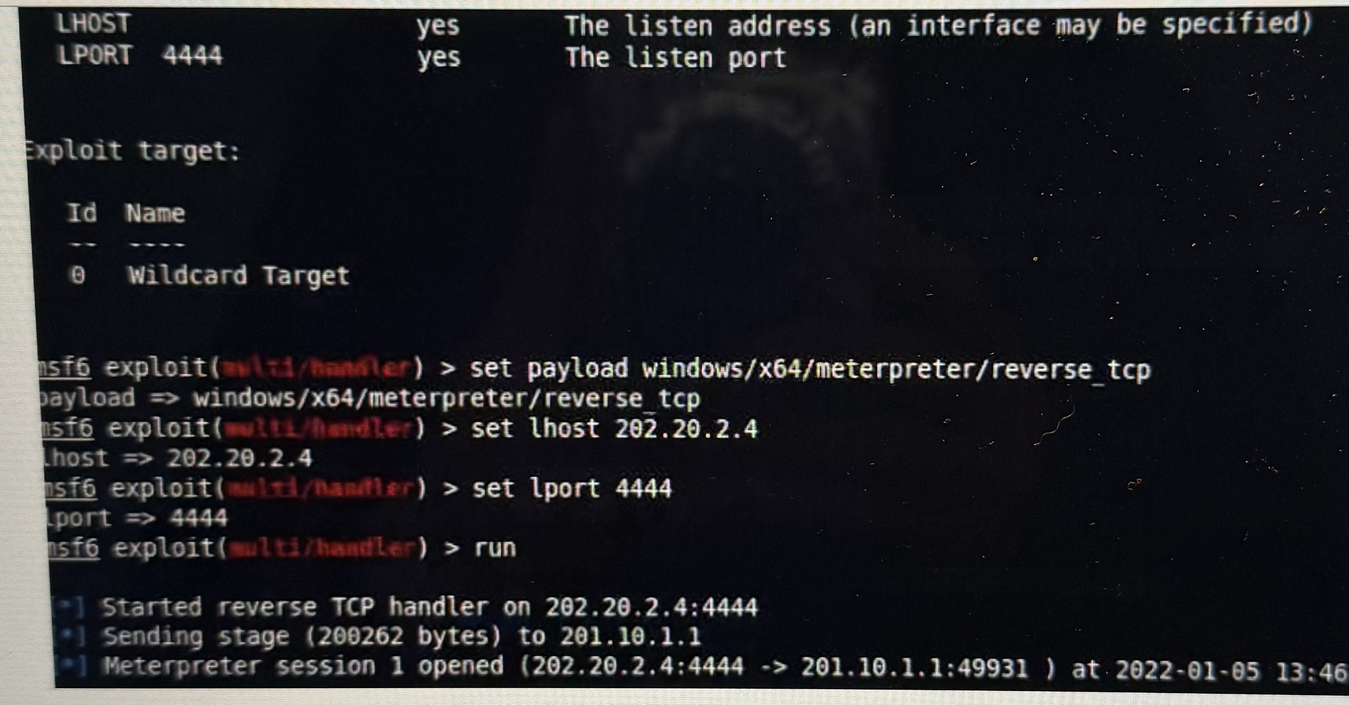 Solved ```Exploit target:Id Name-- -..-0 ﻿Wildcard | Chegg.com