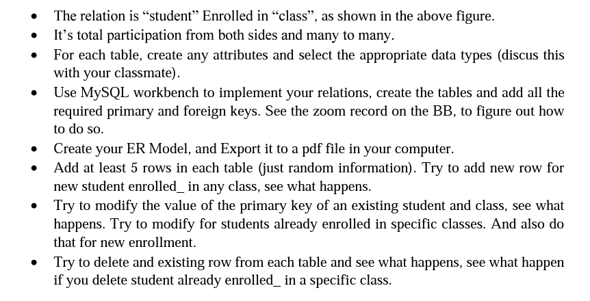 The problems- The relation is "student" Enrolled in | Chegg.com