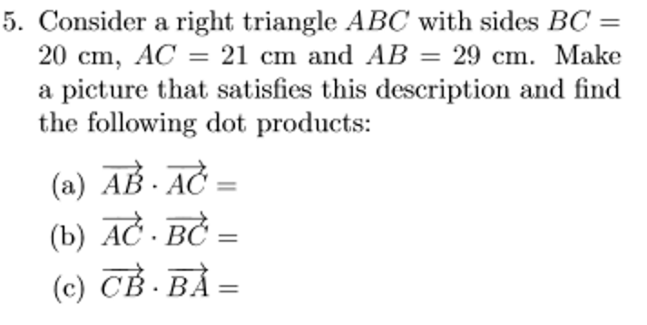 Solved 5. Consider a right triangle ABC with sides BC = 20 | Chegg.com