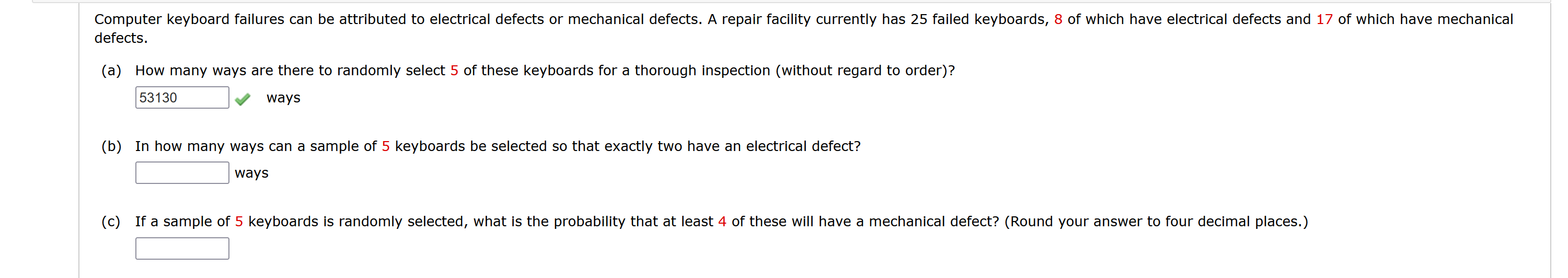 Solved defects. (a) How many ways are there to randomly | Chegg.com